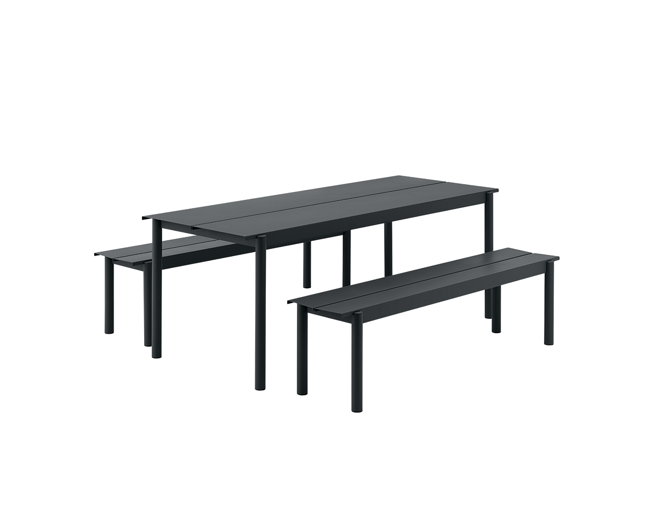 Linear Steel Bench Black 110 - 2nd Floor